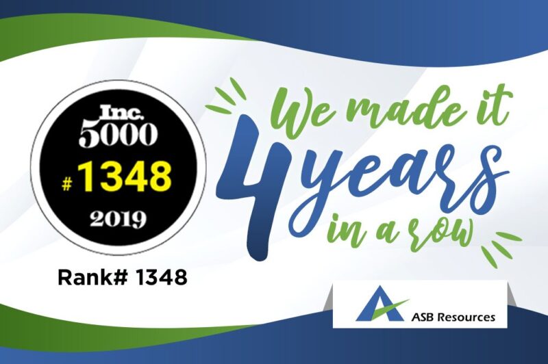 ASB Resources makes it to the Inc. 5000 list for the 4th year in a row